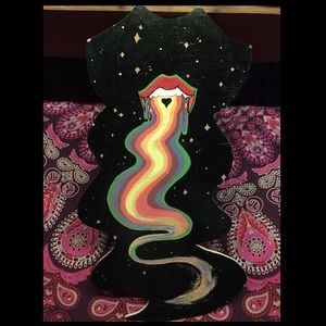 Other | Ooak Rainbow Vampire Lips Galaxy Painting | Poshmark